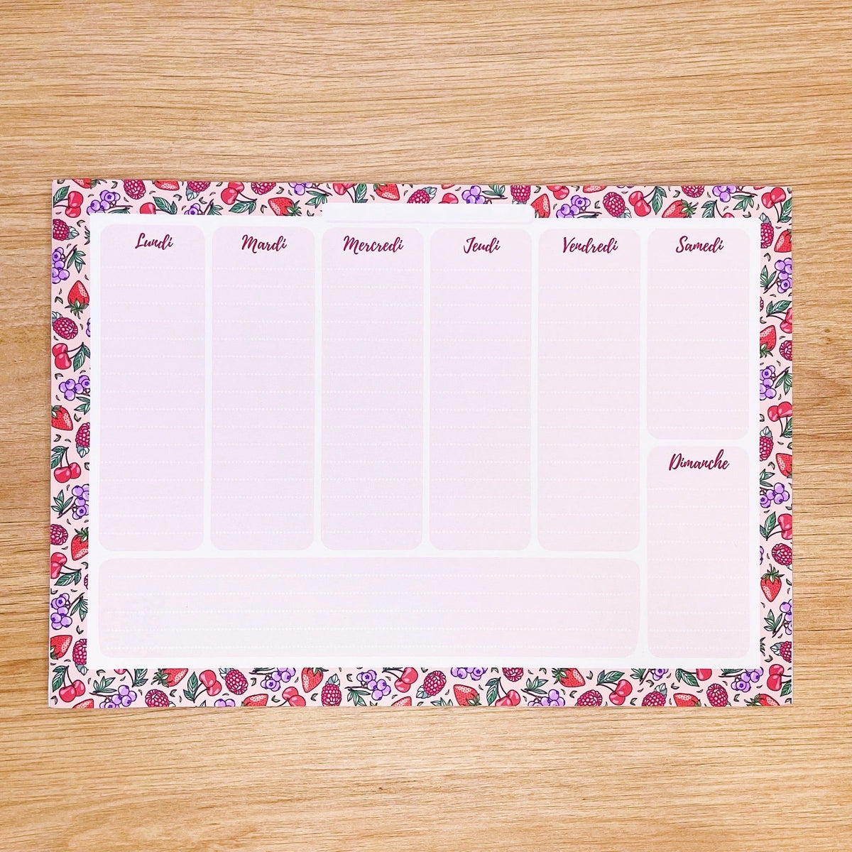 Semainier "Fruits rouges" - Bloc-notes A5 – La boutique de Margaux